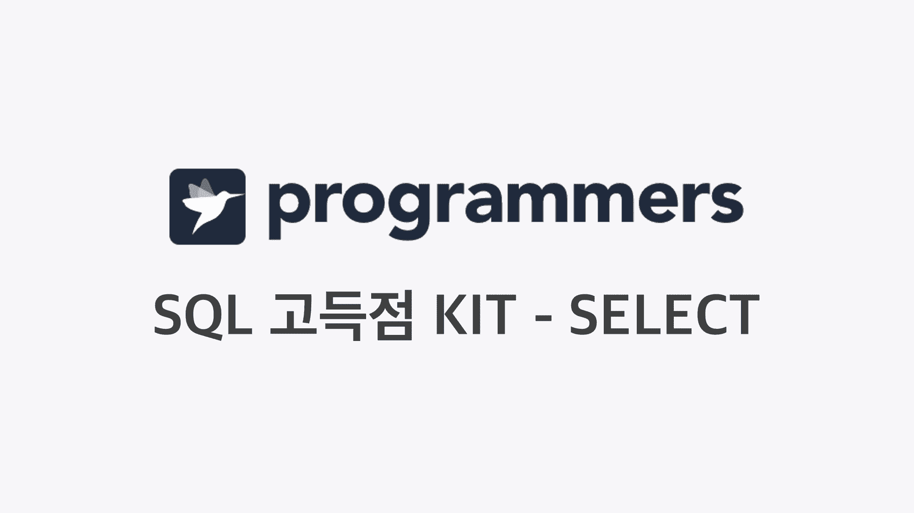 프로그래머스 SQL 고득점 KIT - SELECT | 사이다 데브로그 CIDER DEVLOG